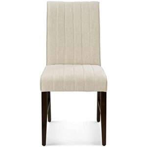 Modway Motivate Channel Tufted Upholstered Fabric Dining Side Chair, Set of 2, Beige