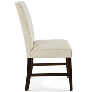 Modway Motivate Channel Tufted Upholstered Fabric Dining Side Chair, Set of 2, Beige