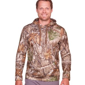 Colosseum Realtree Men's Essential Camo Lightweight Performance Pullover Hoodie (RT Edge, Medium)