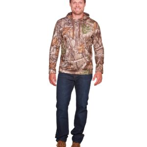 Colosseum Realtree Men's Essential Camo Lightweight Performance Pullover Hoodie (RT Edge, Medium)