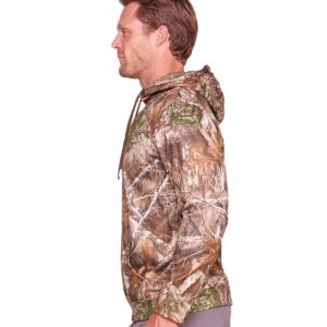 Colosseum Realtree Men's Essential Camo Lightweight Performance Pullover Hoodie (RT Edge, Medium)