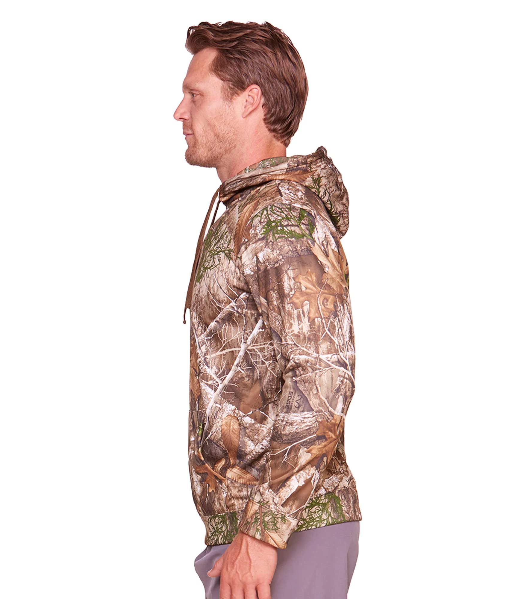 Colosseum Realtree Men's Essential Camo Lightweight Performance Pullover Hoodie (RT Edge, Medium)