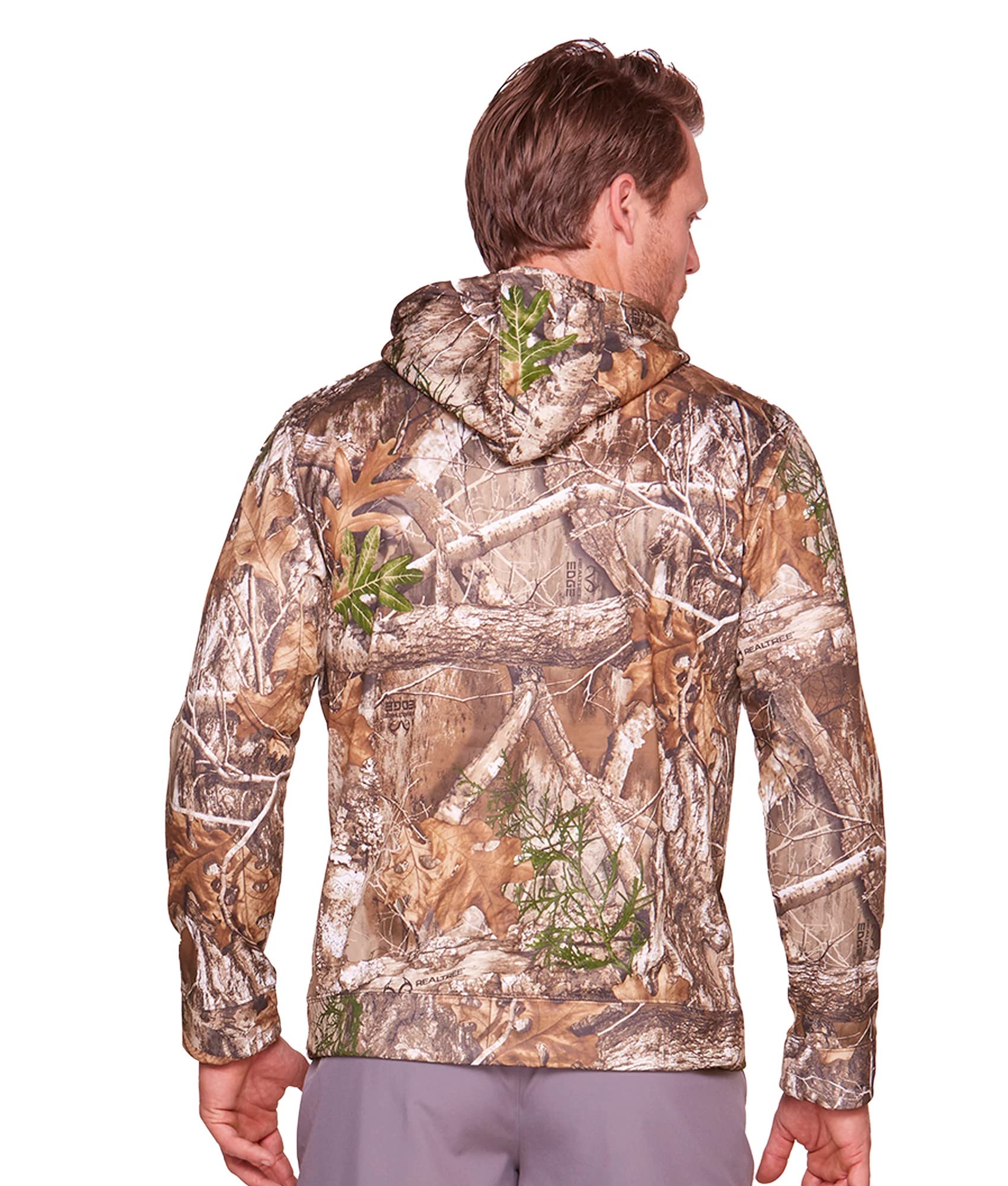 Colosseum Realtree Men's Essential Camo Lightweight Performance Pullover Hoodie (RT Edge, Medium)