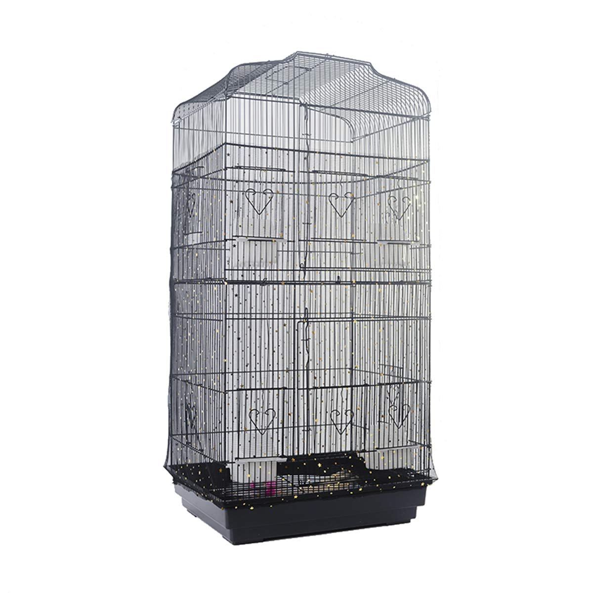 Bonaweite Extra Large Mesh Bird Seed Catcher, Bird Cage Stretchy Guard Cover, Birdcage Nylon Shell Skirt Traps Guards - 29.5” Height