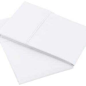 Lasimonne White Pillowcases,Pack of 6, Standard/Queen Size, 200 Thread Count Percale, CVC Pillow Cover