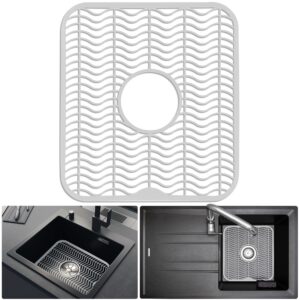 decorrack sink protector for kitchen sink, 12 x 11 inches, kitchen sink dish mat, protect sink from stains, damage, scratches, dishwasher safe sink grid (1 pack)