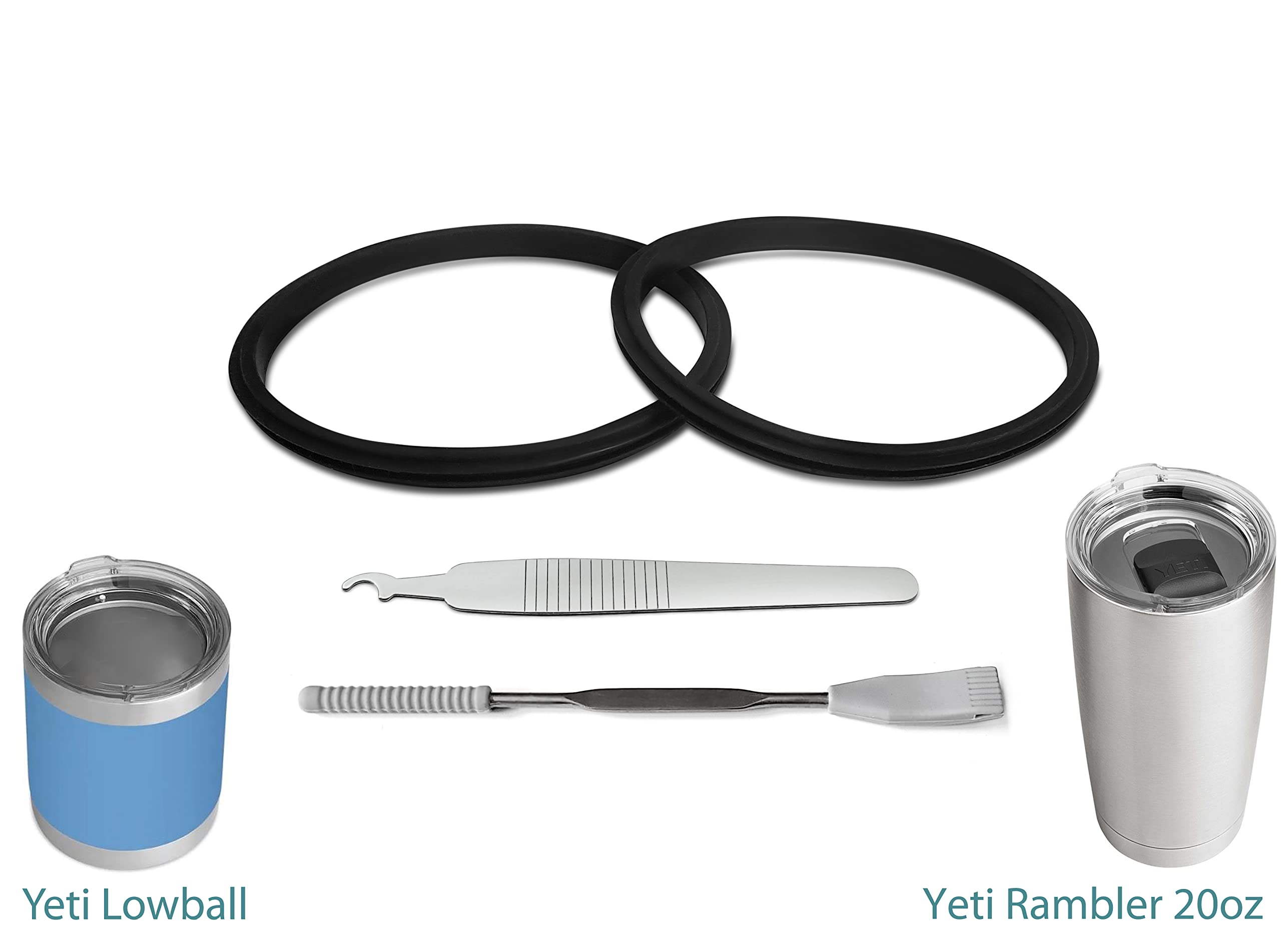 [2-Pack] Replacement Gaskets Rubber Seal Kit for Yeti Rambler Tumblers, Mugs, Magsliders, and Lids (Rambler Tumbler 20oz/Lowball)