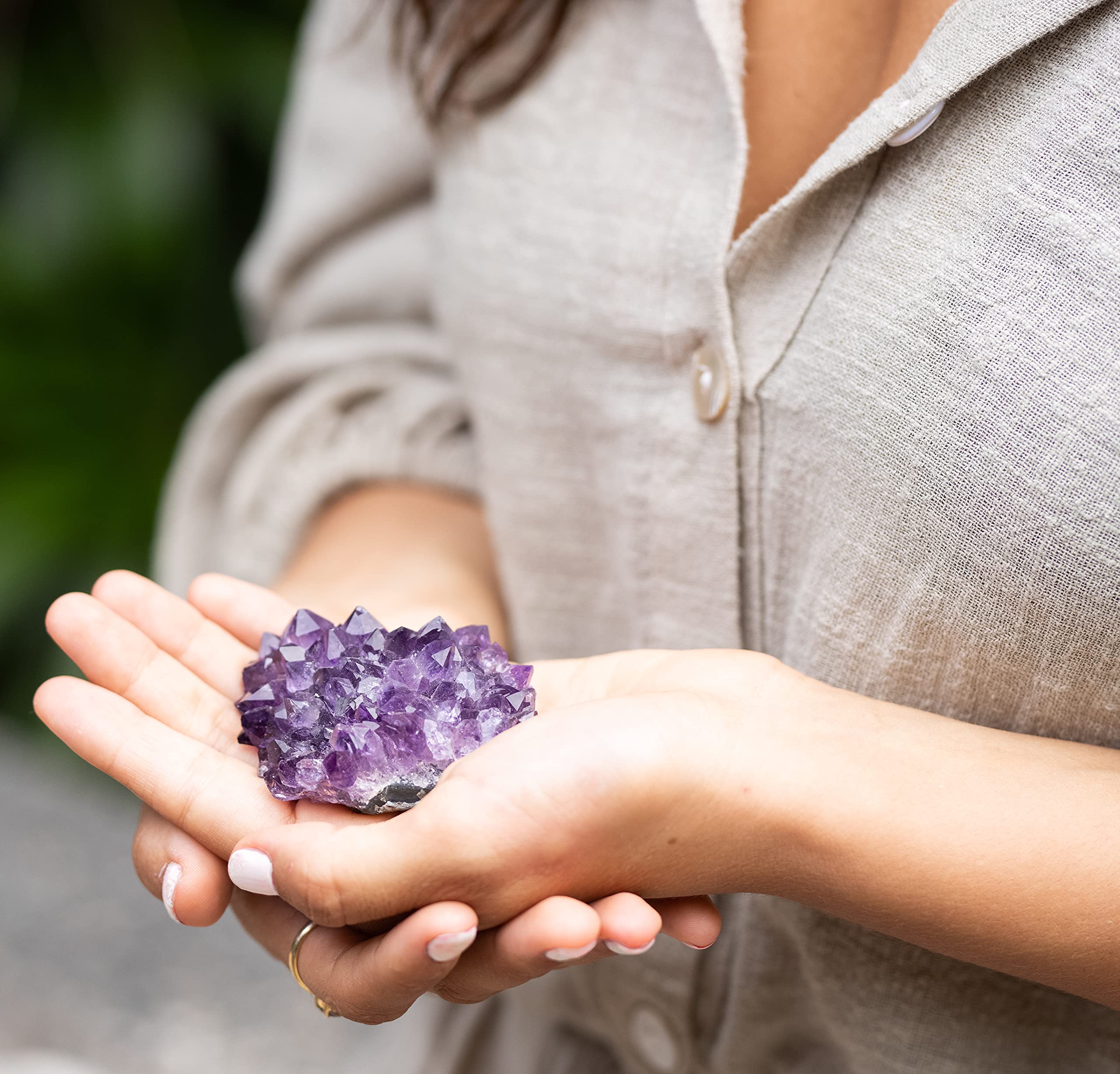 CRYSTALYA Large Premium Crystals and Healing Stones in Wooden Gift Box + 50pg EBOOK – 7 Chakra Tumbled Gemstones, Amethyst Crystal, Rose Quartz, Quartz Crystal Point, and Info Guide, Made in U.S.A.