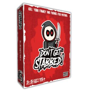 rookie mage games don't get stabbed!: the party game where you get to kill your family and friends (for pretend). exciting adult card game for horror movie fans!