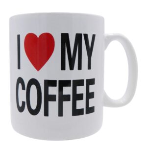 mug big coffee mug oversize 28 ounces mega size cup, extra large for big drinks, office desk decor novelty gift coffee lovers xl coffee mug (i love my coffee)