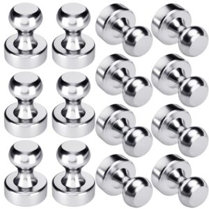 16pcs fridge magnets refrigerator magnets, strong metal magnets for whiteboard, magnets fridge, magnets for kitchen, office, school, adults, brushed nickel