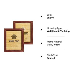 Rustic Wooden Picture Frames 8x10 - Cherry - Set of 2 - Natural Eco Solid Wood and High Definition Real Glass for Wall Hanging and Tabletop Photo Frame