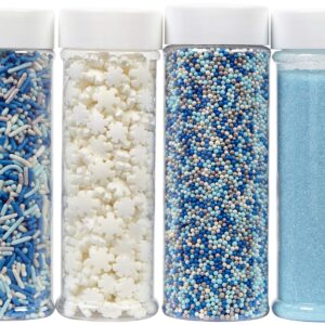 Wilton Winter Sprinkles Mega Set of 4, 16.6 oz, blue and white