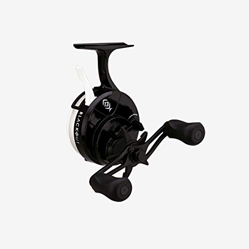 13 FISHING - Freefall Ghost Glow - Inline Ice Fishing Reel - 2.5:1 Gear Ratio - Left Hand Retrieve - BBFFGWBOG2.5-LH