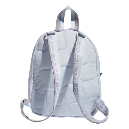 adidas Linear Mini Backpack Small Travel Bag, Sky Tint/White/Glory Grey, 10.5 inch x8.5 inch x5 inch