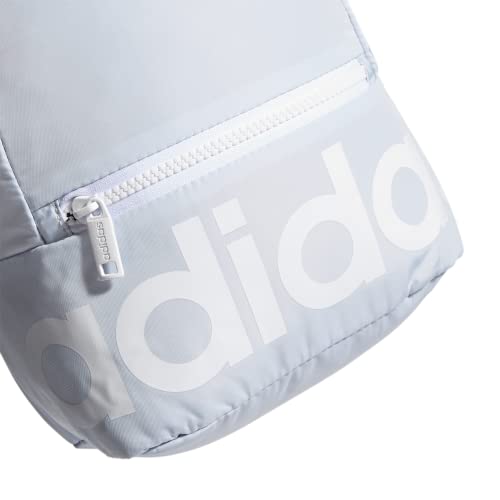 adidas Linear Mini Backpack Small Travel Bag, Sky Tint/White/Glory Grey, 10.5 inch x8.5 inch x5 inch