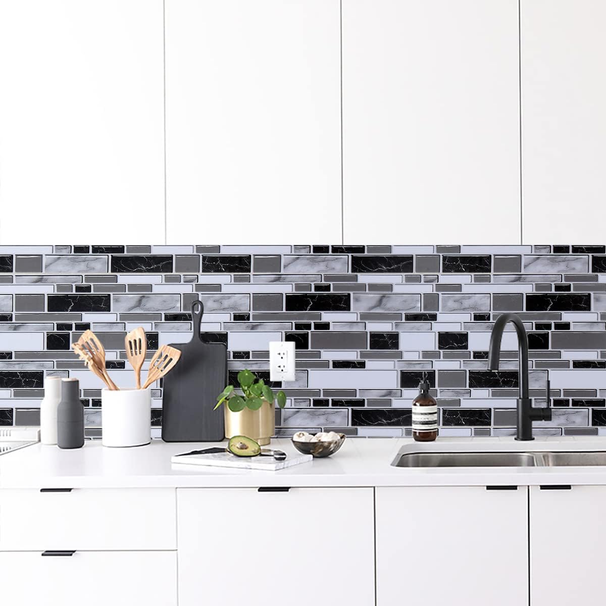 Livebor Peel and Stick Backsplash Wallpaper Kitchen Backsplash Wallpaper 11.8inch x 78.7inch Kitchen Wallpaper Peel and Stick Waterproof Countertop Contact Paper Backsplash Wallpaper for Kitchen