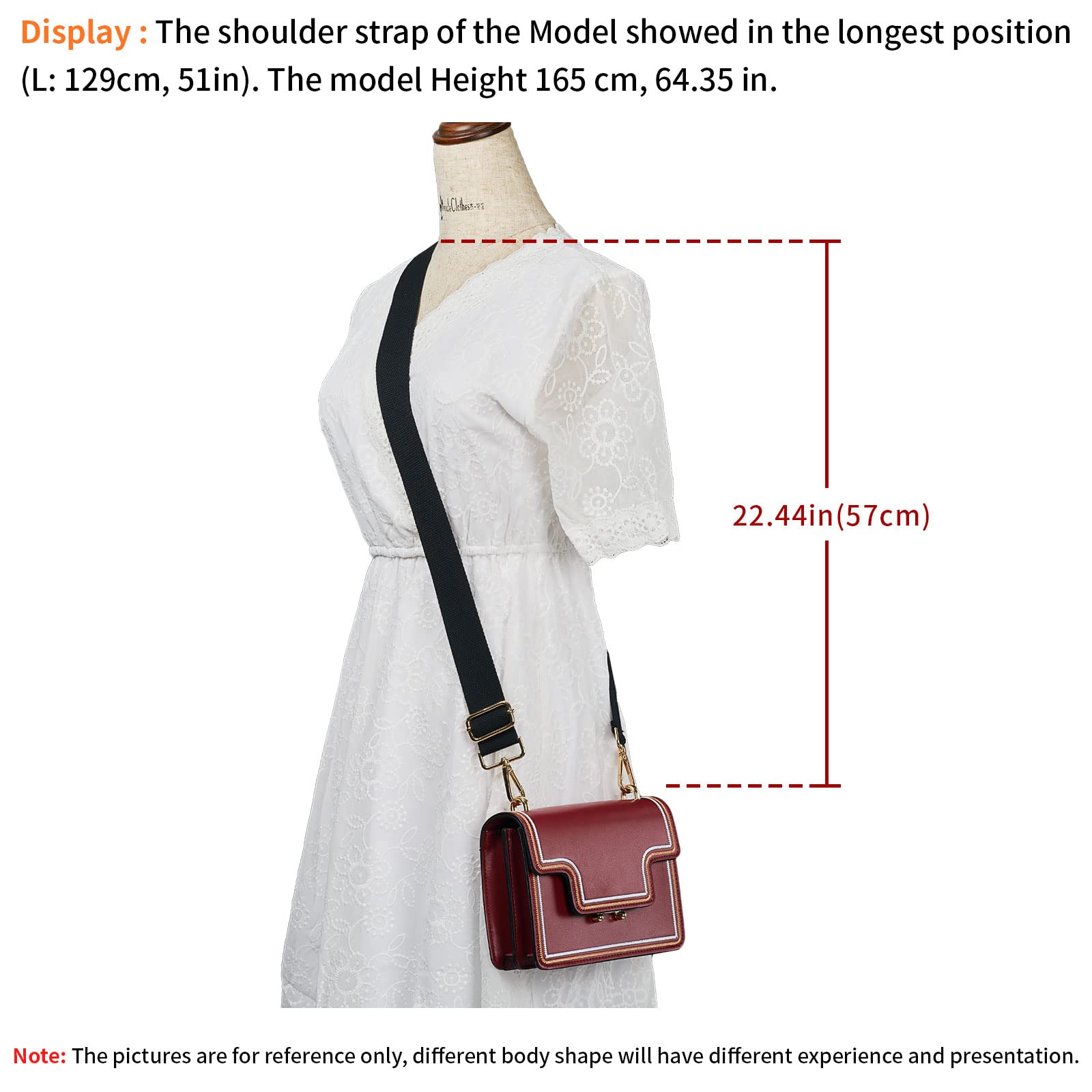 DEVPSISRWide Shoulder Strap Replacement Adjustable Belt Canvas Bag Crossbody Handbag (White)