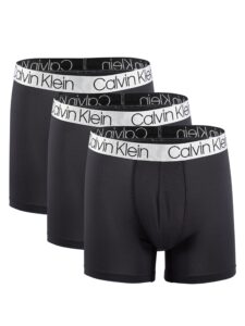 calvin klein men`s microfiber boxer briefs pack of 3 (black(np2214-001)/black, small)