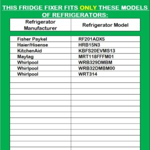 Fridge Fixer Extra-Short (See Compatibility Chart)