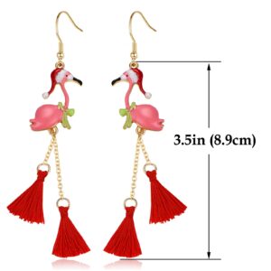 Christmas Drop Dangle Earrings Sets Long Jingle Bell Earrings For Women Xmas Jewelry Christmas Snowman Santa Claus Christmas Tree Flamingo Penguin Earrings