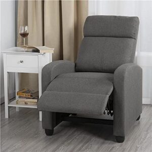 Yaheetech 2-Seat Fabric Pushback Recliner Chair Living Room Chair with Thick Seat Cushion and Backrest Reclining Chair for Living Room Grey