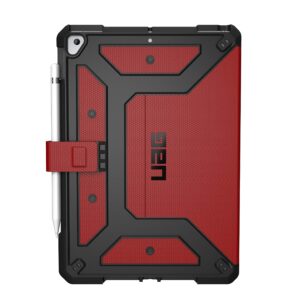 URBAN ARMOR GEAR UAG Designed for iPad 10.2 Case Red Magma, 9th Generation 2021, 8th Gen 2020, Rugged Heavy Duty Protective Durable Folio Cover & Kick Stand, w/Pencil Stylus Holder, Metropolis Series