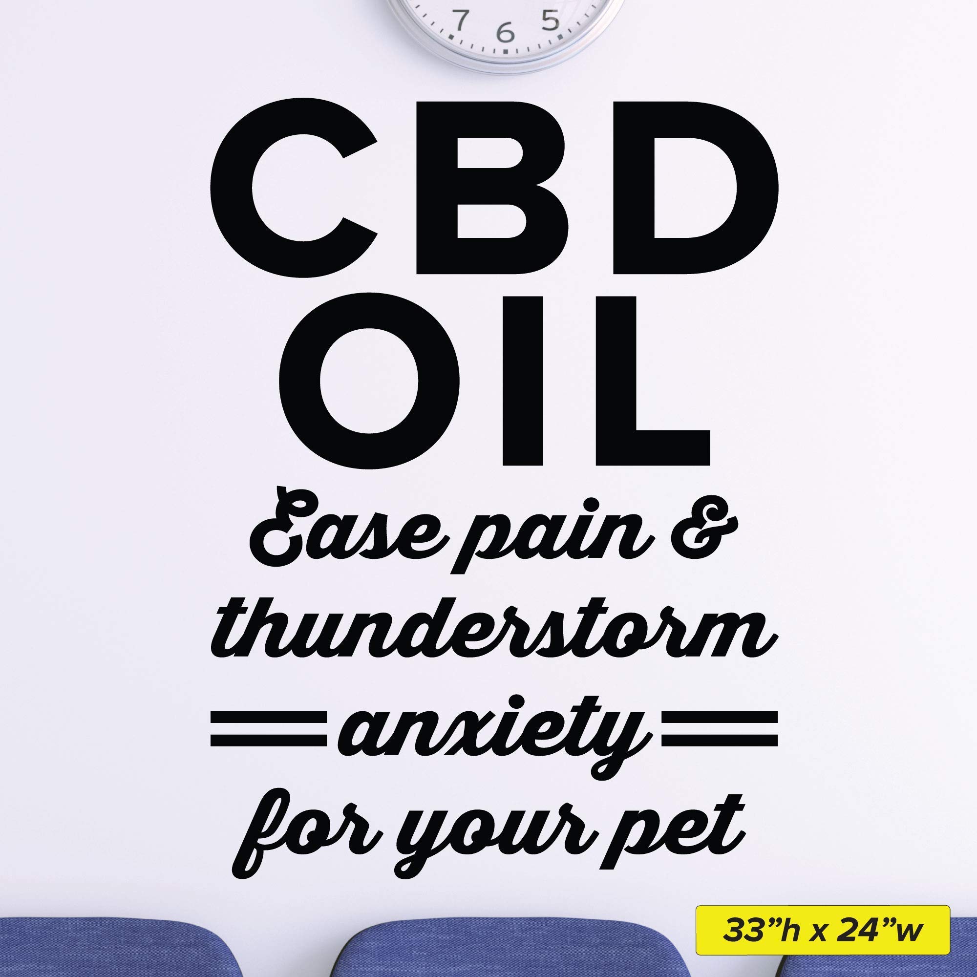 CBD Oil for pet anxiety and pain Wall Art - 0536 - CBD decal - Marijuana wall art - CBD Oil - medical marijuana - Wall Decor