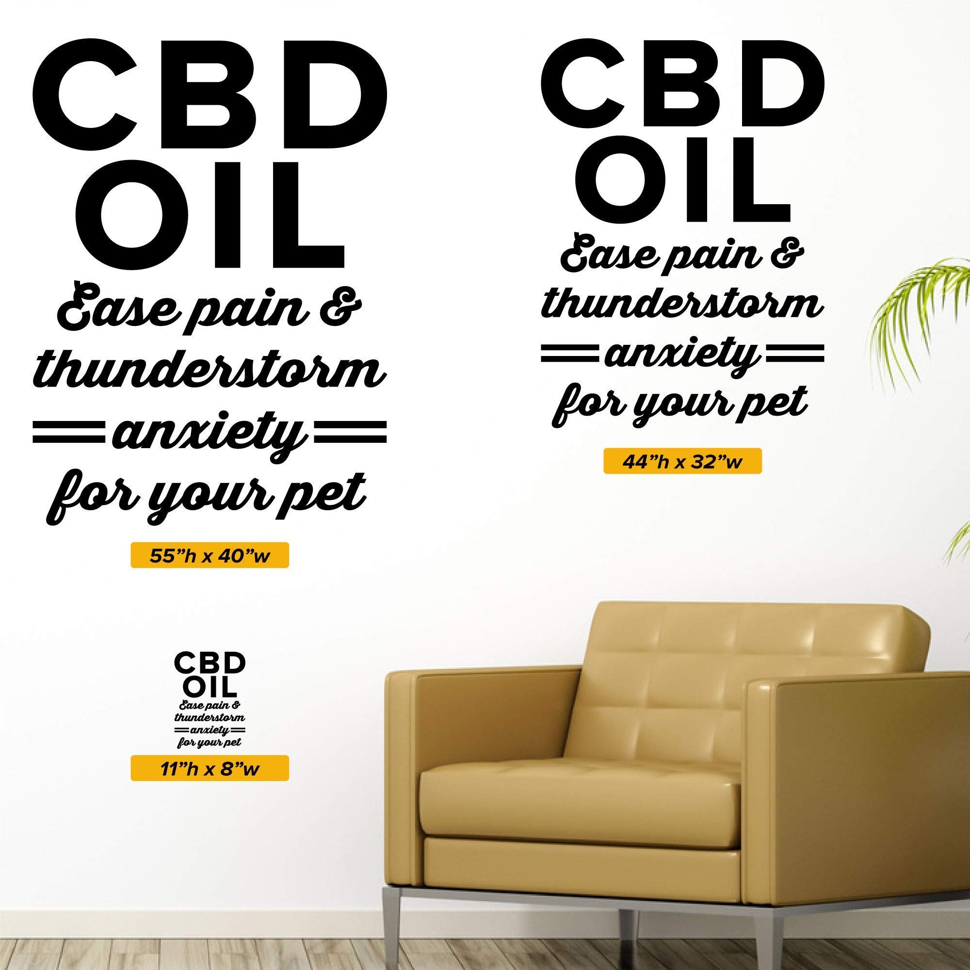 CBD Oil for pet anxiety and pain Wall Art - 0536 - CBD decal - Marijuana wall art - CBD Oil - medical marijuana - Wall Decor