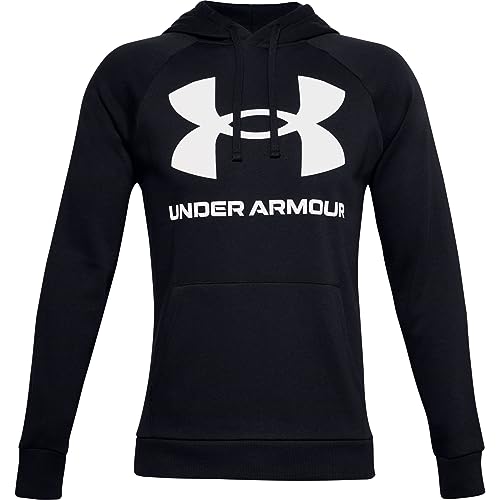 Under Armour Mens Rival Fleece Big Logo Hoodie , Black (001)/Onyx White , Large