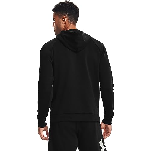 Under Armour Mens Rival Fleece Big Logo Hoodie , Black (001)/Onyx White , Large