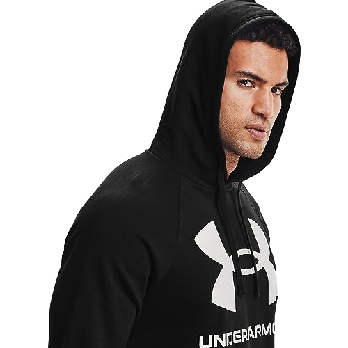 Under Armour Mens Rival Fleece Big Logo Hoodie , Black (001)/Onyx White , Large