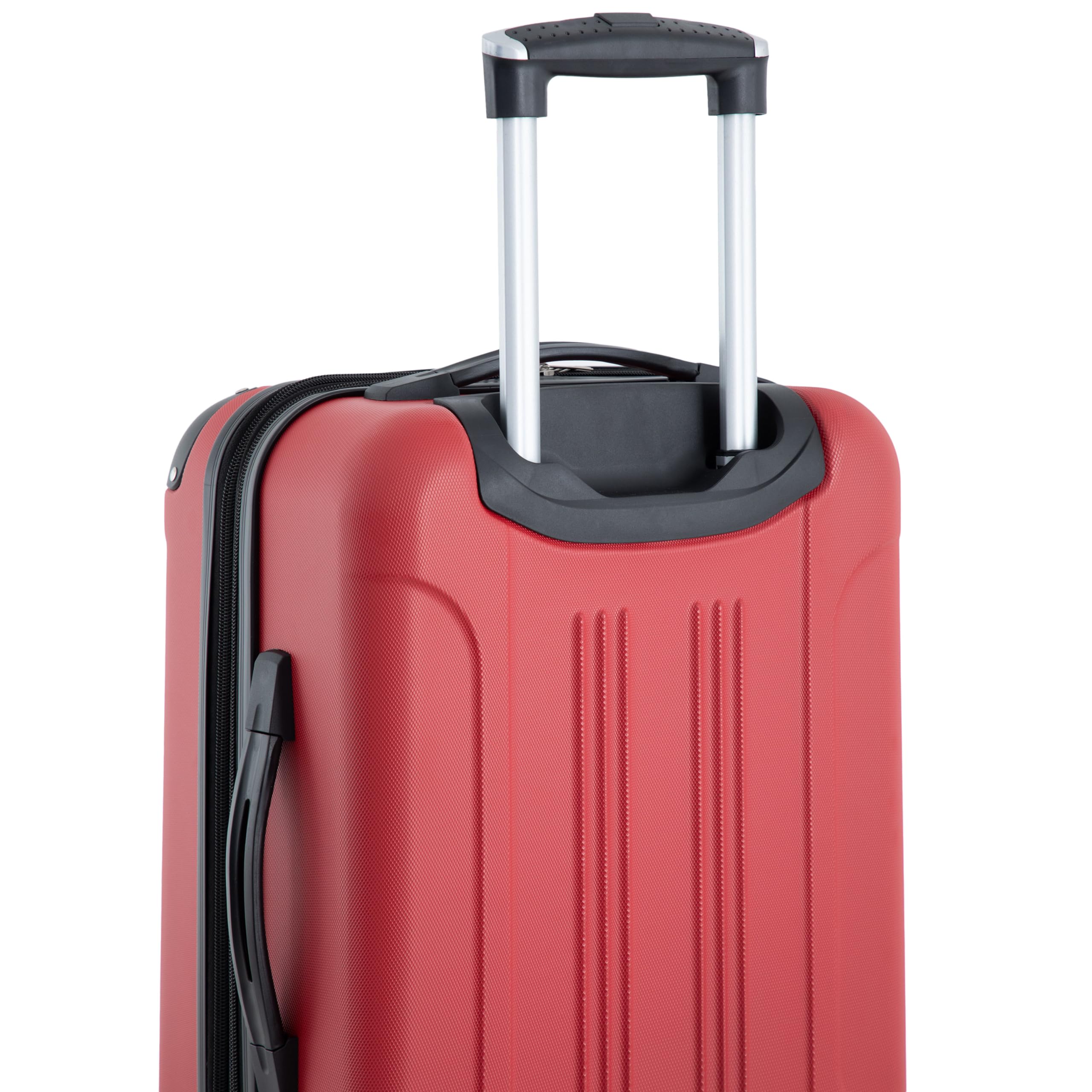 Travelers Club Chicago Hardside Expandable Spinner Luggages, Red, 5 Piece Set