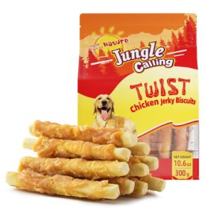 jungle calling chicken biscuits dog treats, rawhide free soft chewy treats for training rewards,10.6oz