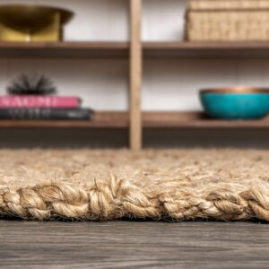 JONATHAN Y NFR102A-8 Estera Hand Woven Boucle Chunky Jute Indoor Area-Rug Bohemian Farmhouse Easy-Cleaning Bedroom Kitchen Living Room Non Shedding, 8 X 10, Natural Color