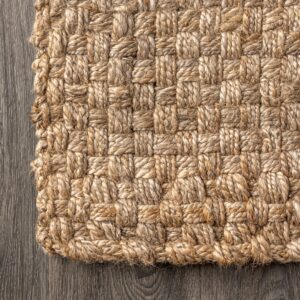 JONATHAN Y NFR102A-8 Estera Hand Woven Boucle Chunky Jute Indoor Area-Rug Bohemian Farmhouse Easy-Cleaning Bedroom Kitchen Living Room Non Shedding, 8 X 10, Natural Color