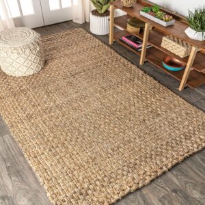 JONATHAN Y NFR102A-8 Estera Hand Woven Boucle Chunky Jute Indoor Area-Rug Bohemian Farmhouse Easy-Cleaning Bedroom Kitchen Living Room Non Shedding, 8 X 10, Natural Color