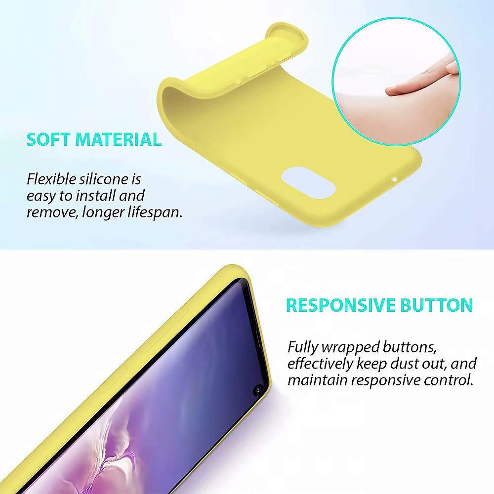 Leton-US Samsung Galaxy A40 Phone Case,Soft Slim Silicone Case Gel Rubber Bumper Case Anti-Scratch Shockproof with Microfiber Lining Protective Shell Cover for Samsung Galaxy A40 Yellow