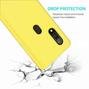 Leton-US Samsung Galaxy A40 Phone Case,Soft Slim Silicone Case Gel Rubber Bumper Case Anti-Scratch Shockproof with Microfiber Lining Protective Shell Cover for Samsung Galaxy A40 Yellow