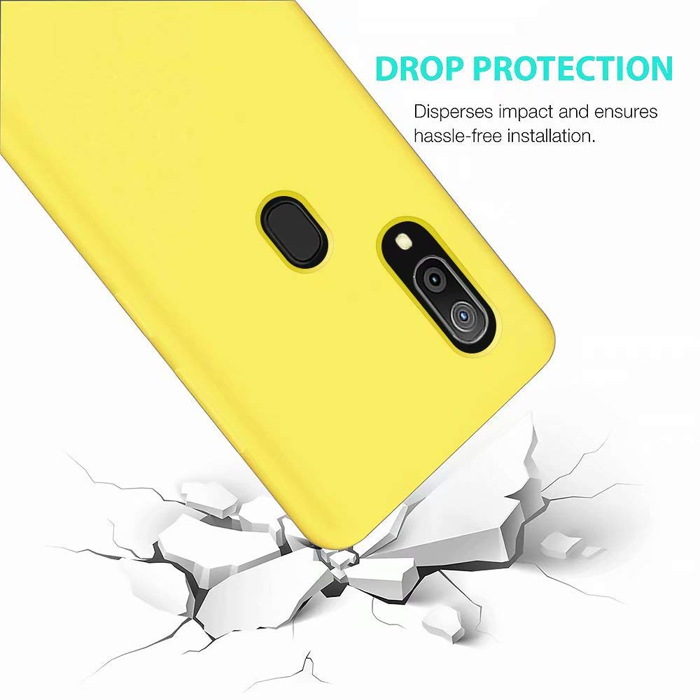 Leton-US Samsung Galaxy A40 Phone Case,Soft Slim Silicone Case Gel Rubber Bumper Case Anti-Scratch Shockproof with Microfiber Lining Protective Shell Cover for Samsung Galaxy A40 Yellow