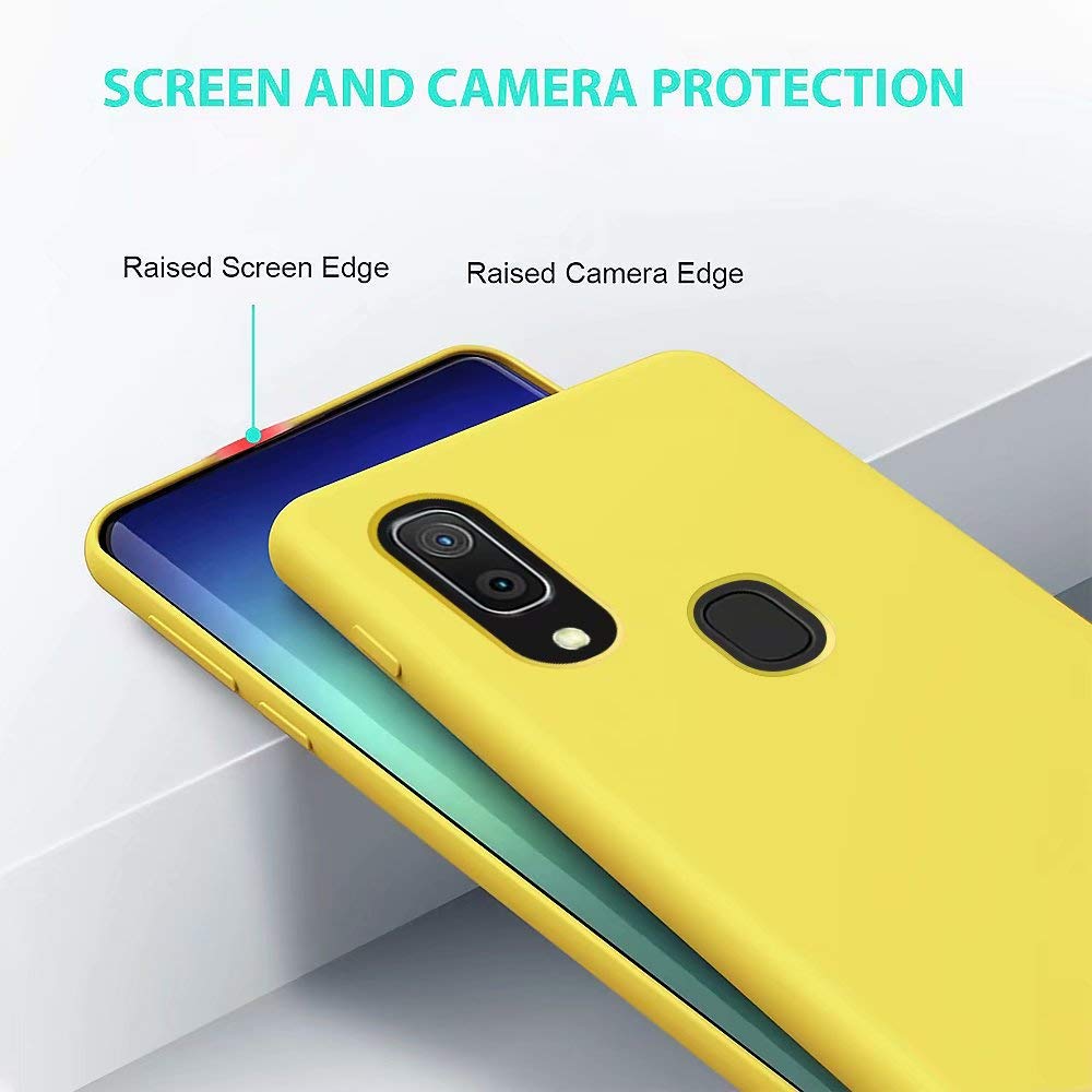 Leton-US Samsung Galaxy A40 Phone Case,Soft Slim Silicone Case Gel Rubber Bumper Case Anti-Scratch Shockproof with Microfiber Lining Protective Shell Cover for Samsung Galaxy A40 Yellow