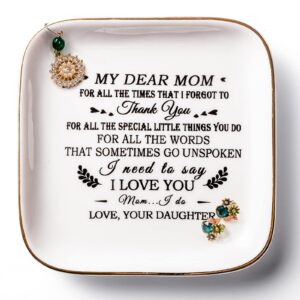 gifts for mom from daughter ceramic ring dish for mom- my dear mom, thank you! for all the words that sometimes go unspoken, i need to say i love you! gifts for mom birthday mother's day christmas