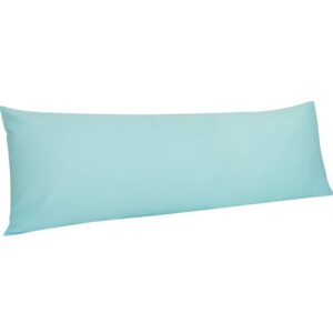 ntbay egyptian cotton body pillowcase - 500 thread count cotton body pillow cover - soft and breathable envelope closure body pillowcase for adults, 20x54 inches, aqua