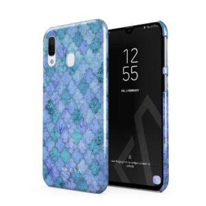 burga phone case compatible with samsung galaxy a40 - paradise valley turquoise teal moroccan tiles pattern mosaic cute case for women thin design durable hard plastic protective case