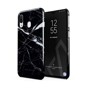 burga phone case compatible with samsung galaxy a40 -shooting star golden cracks black marble cute case for woman thin design durable hard shell plastic protective case