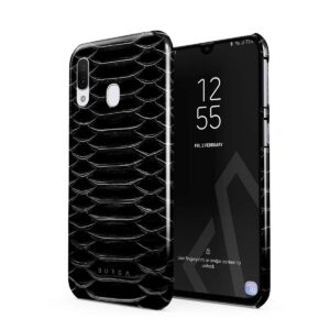 burga phone case compatible with samsung galaxy a40 - darkest path savage wild black snake skin cute case for women thin design durable hard plastic protective case