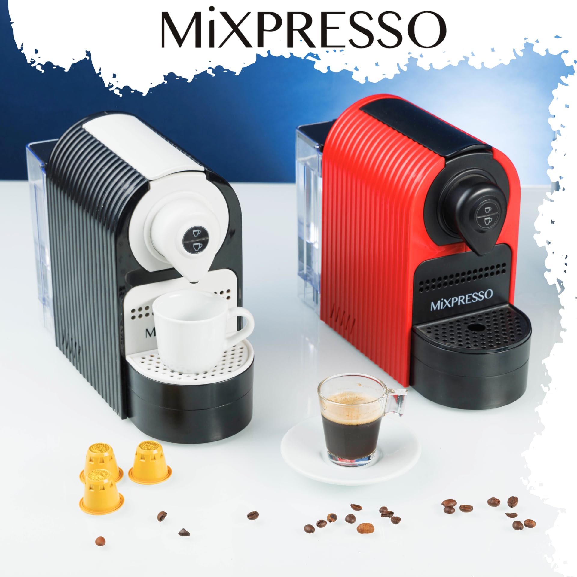 Mixpresso Espresso Machine for Nespresso Compatible Capsule, Single Serve Coffee Maker Programmable for Espresso Pods, Premium Italian 19 Bar High Pressure Pump 27oz 1400w Black Coffee Maker