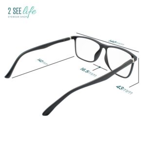 Matte Black Large Frame Reading Glasses Men to Look Modern with High Vision - Sturdy & Durable Readers for Men - Comfortable Spring Hinges for all Face Shape Mens Glasses - (R-775-Black Matte-1.00)