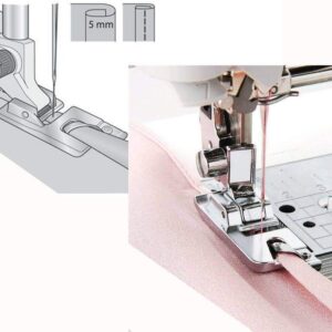 Hemming Foot Kit 6Pcs Hemmer Foot Sewing Machine Presser Foot Hemmer for Brother Singer Janome Low Shank Sewing Machine Use Rolled Hem Presser Foot