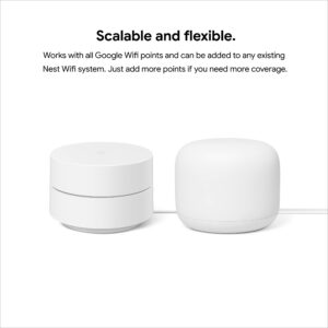 Nest WiFi Router and 2 Points - WiFi Extender with Smart Speaker - Works with Google WiFi (3 Pack) White